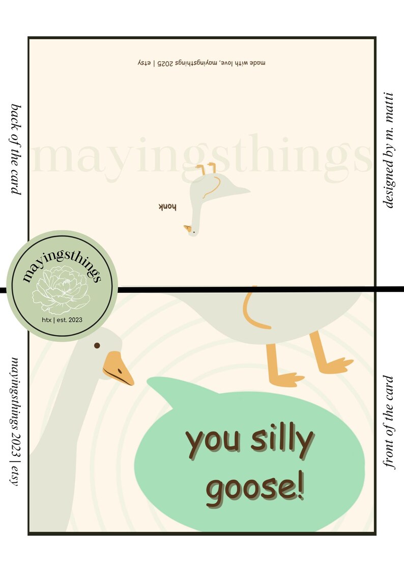You Silly Goose 3 Printable Cards | Just Because | Greeting Card ...