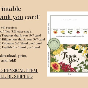 Blooms of the Philippines Thank You Greeting Cards | Instant Download ...