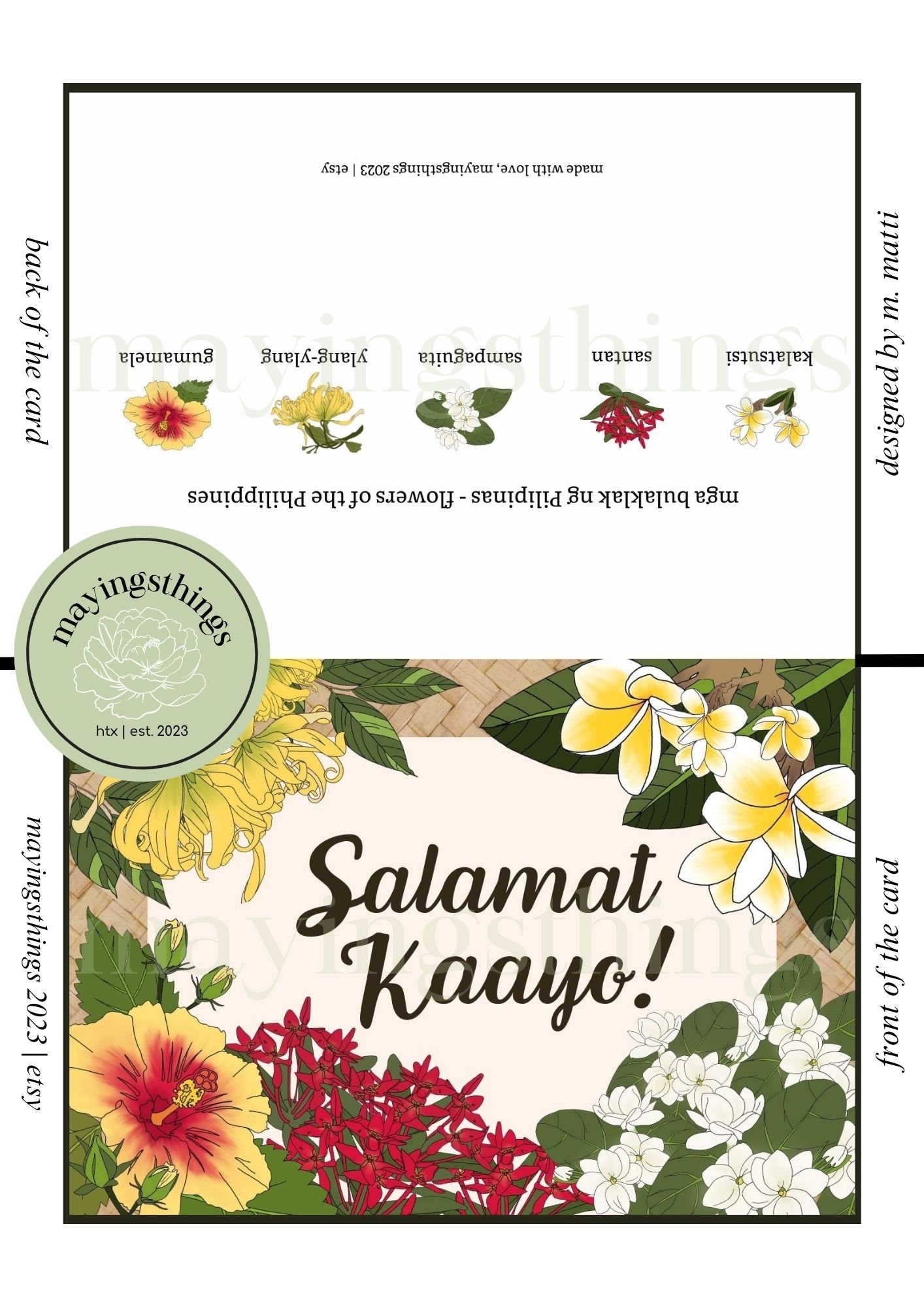 Blooms of the Philippines Thank You Greeting Cards | Instant Download ...