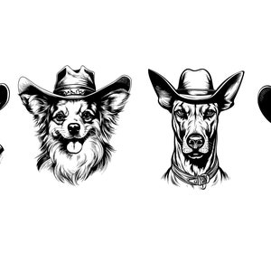 Dog Breeds Svg Png Pdf Cowboy Dog Clipart Western Art Files for Cricut ...