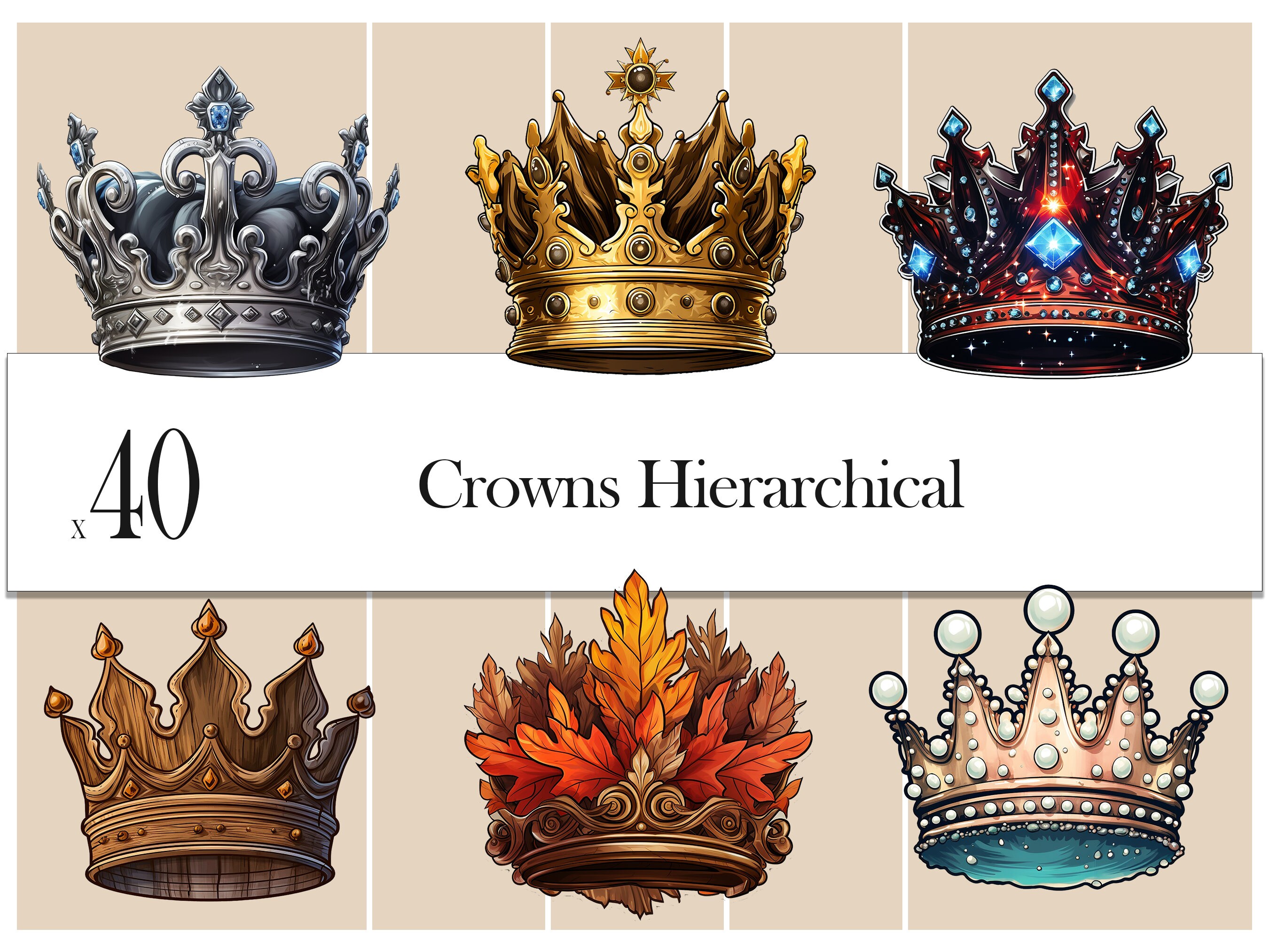 Crown Clipart Bundle Transparent Pngs. Great to Be Used in School Award ...