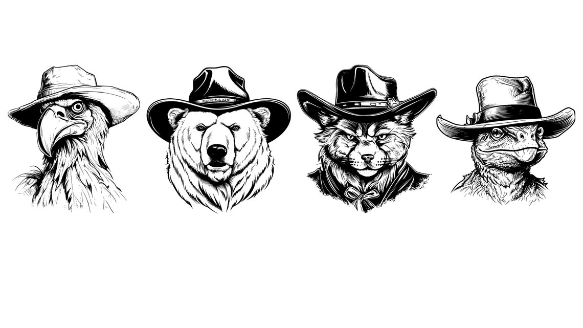 Animals Svg Png Pdf Cowboy Animal Clipart Western Art Files for Cricut ...