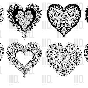 Heart Doily SVG Bundle. Transparent PNG Thoughtful Designs Great Gift ...