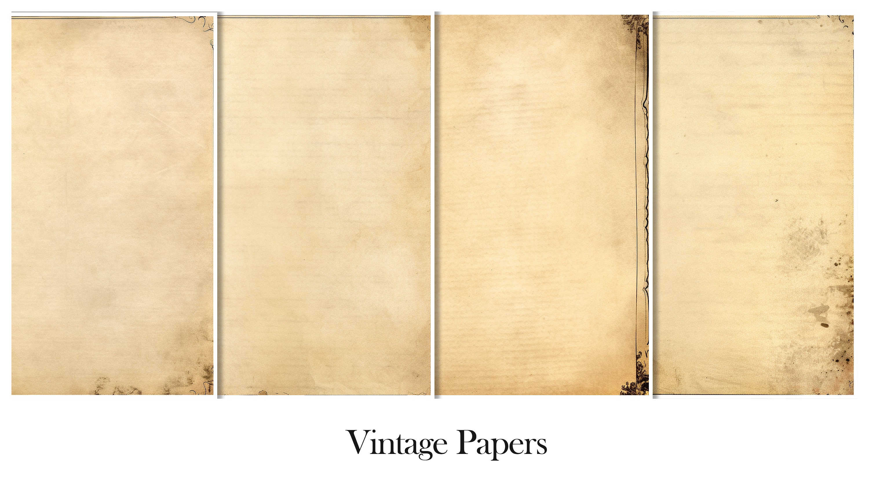 Lined & Blank Double Pages, Journal Pages, Junk Journal, Neutral ...