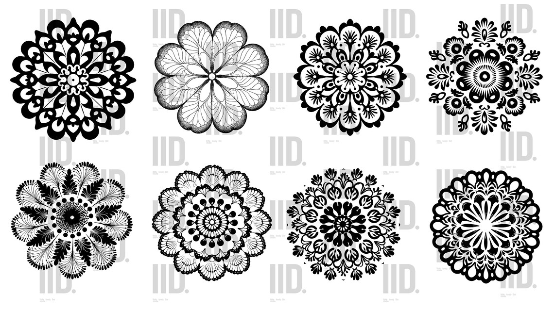 Doily SVG Bundle. 128 Transparent PNG of Different Beautiful Doilies ...