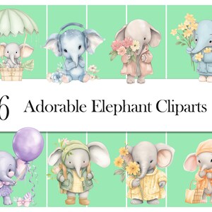 Adorable Elephant : 26 PNG of Cute Elephant Cliparts, Commercial Use ...