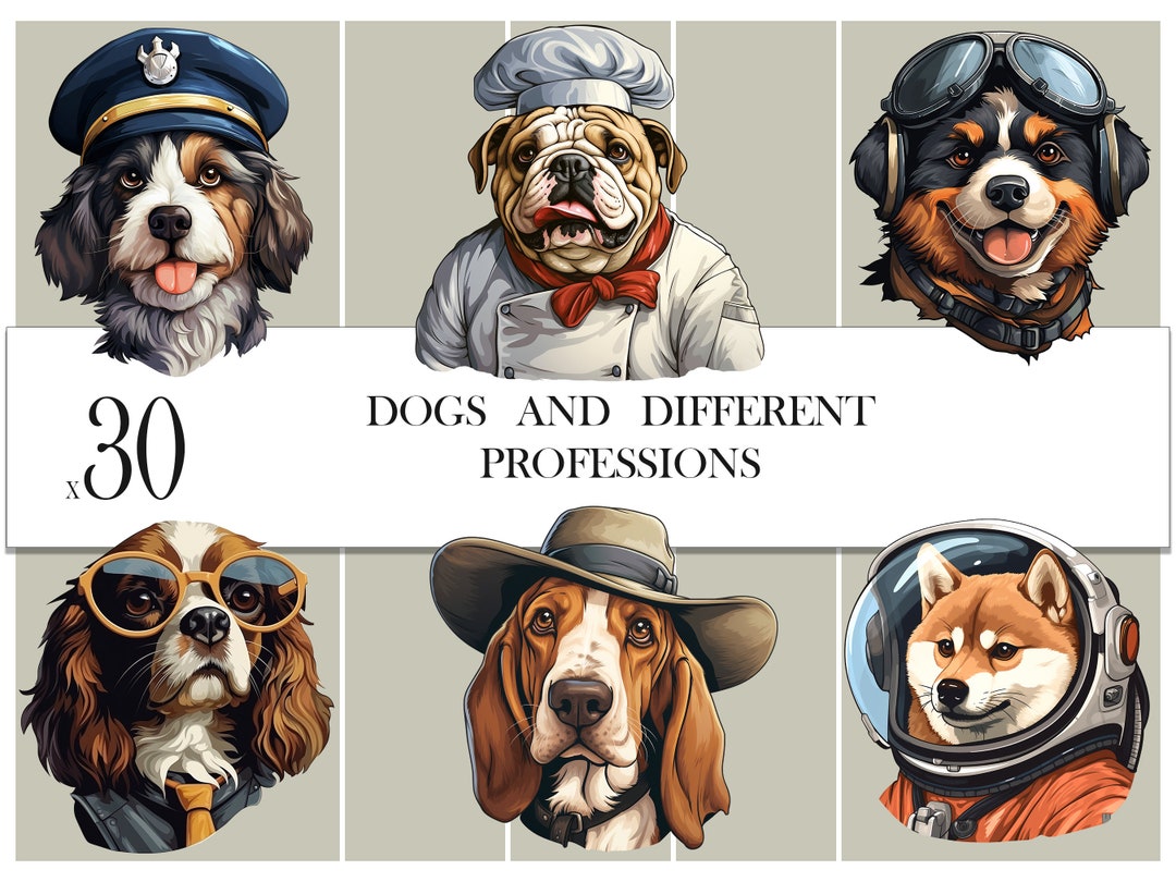 Dog Breeds in Different Professions Various Occupations and Jobs Like ...