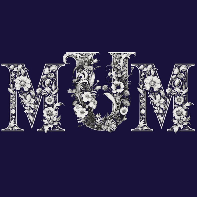 Floral Alphabet Split SVG Frame Alphabet 26 Individual Alphabet Great ...