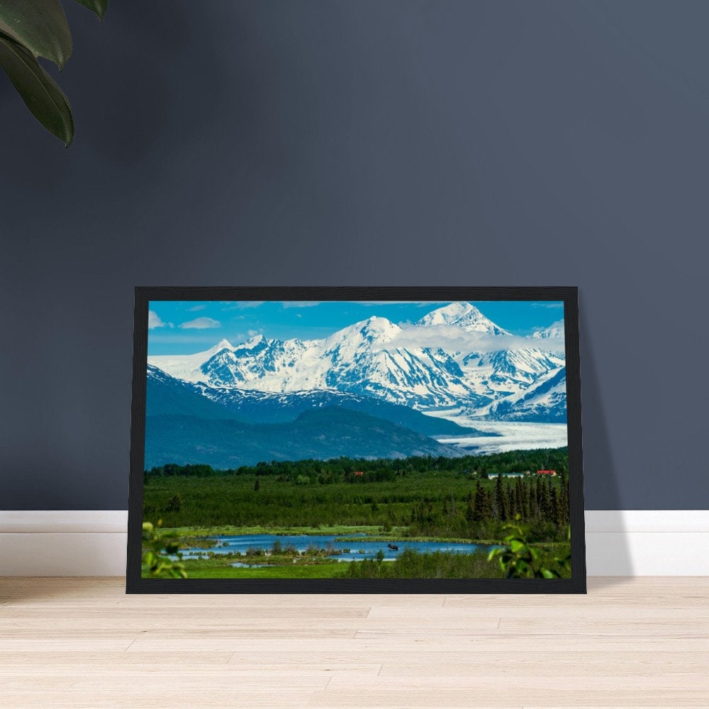 A Truly Alaskan Scene: Moose and Mountains | Poster Prints, Framed ...
