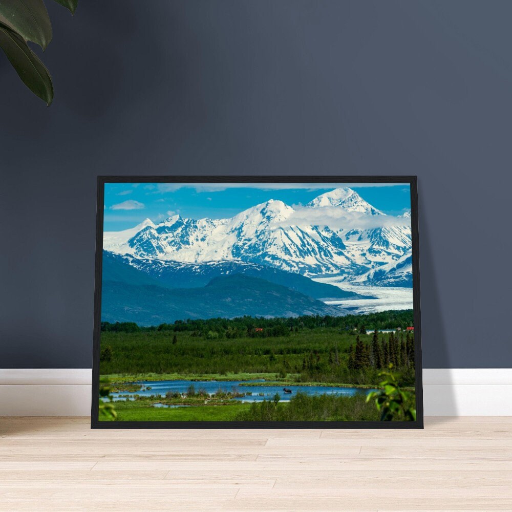A Truly Alaskan Scene: Moose and Mountains | Poster Prints, Framed ...