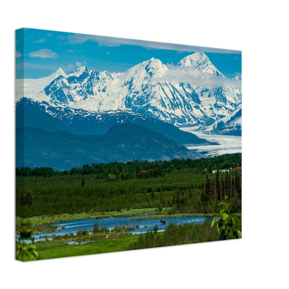 A Truly Alaskan Scene: Moose and Mountains | Poster Prints, Framed ...
