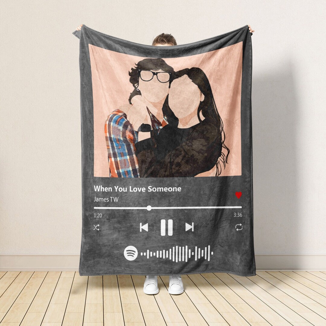 Personalized Faceless Portrait Song Blanket Anniversary Gift - Etsy