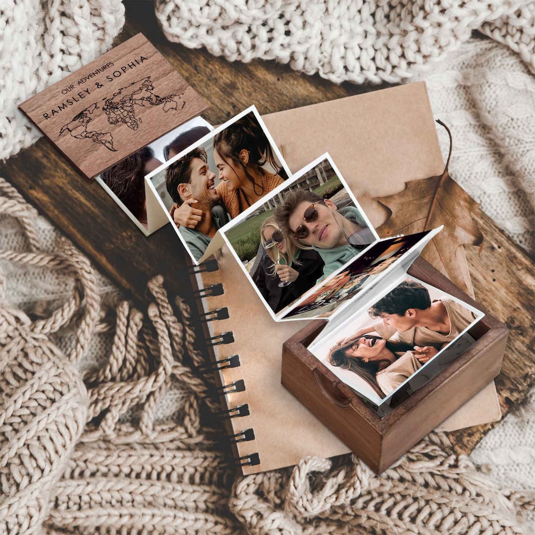 Personalized Pull Out Photo Album, Custom Wooden Photo Frame, Wooden ...