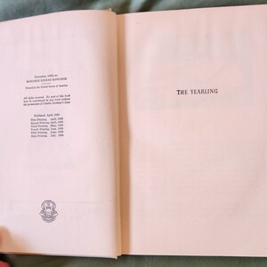The Yearling by Marjorie Kinnan Rawlings | 1938 (sixth Printing ...