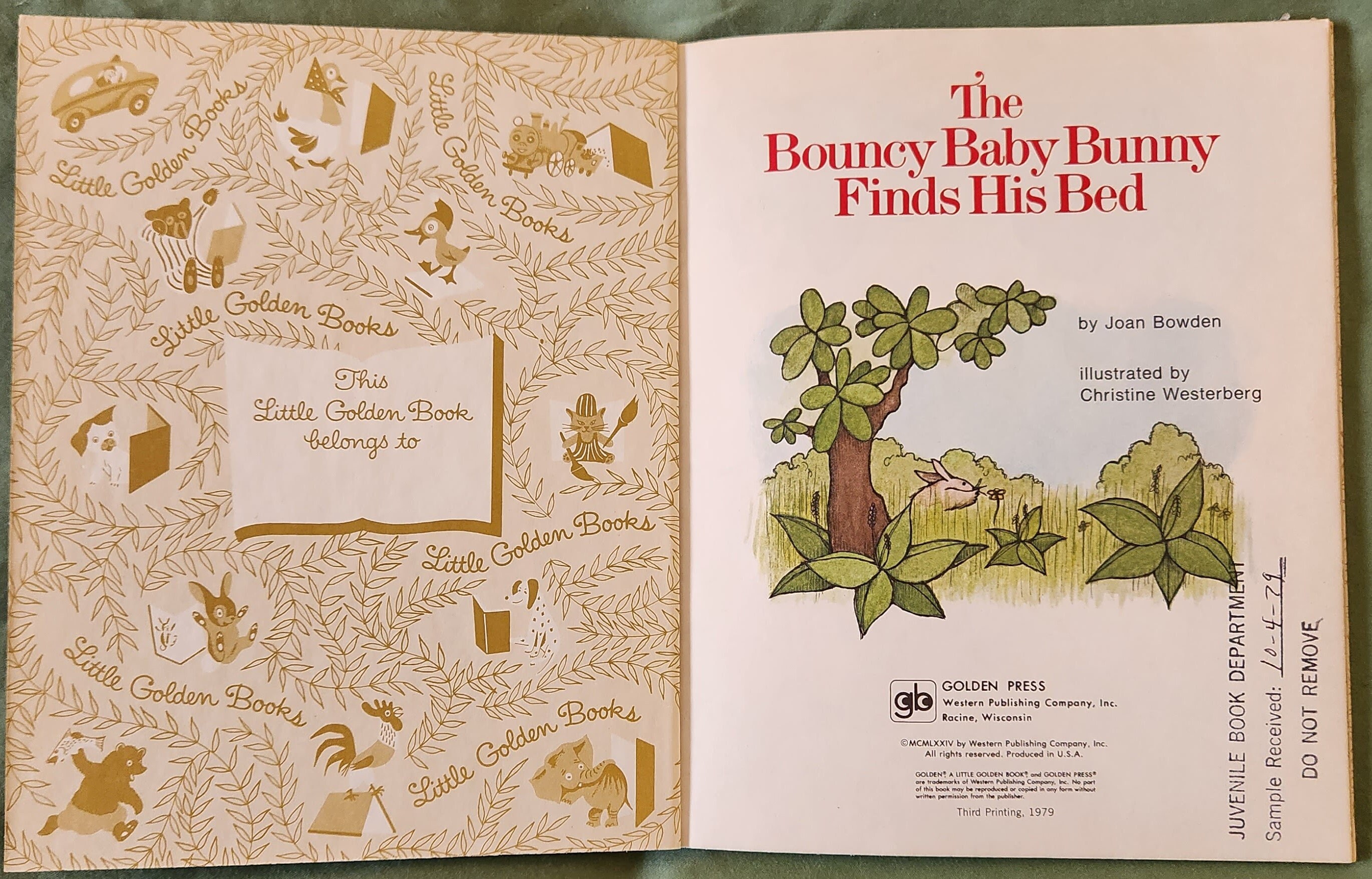 The Bouncy Baby Bunny Finds His Bed | 1979 (third Printing) | A Little ...
