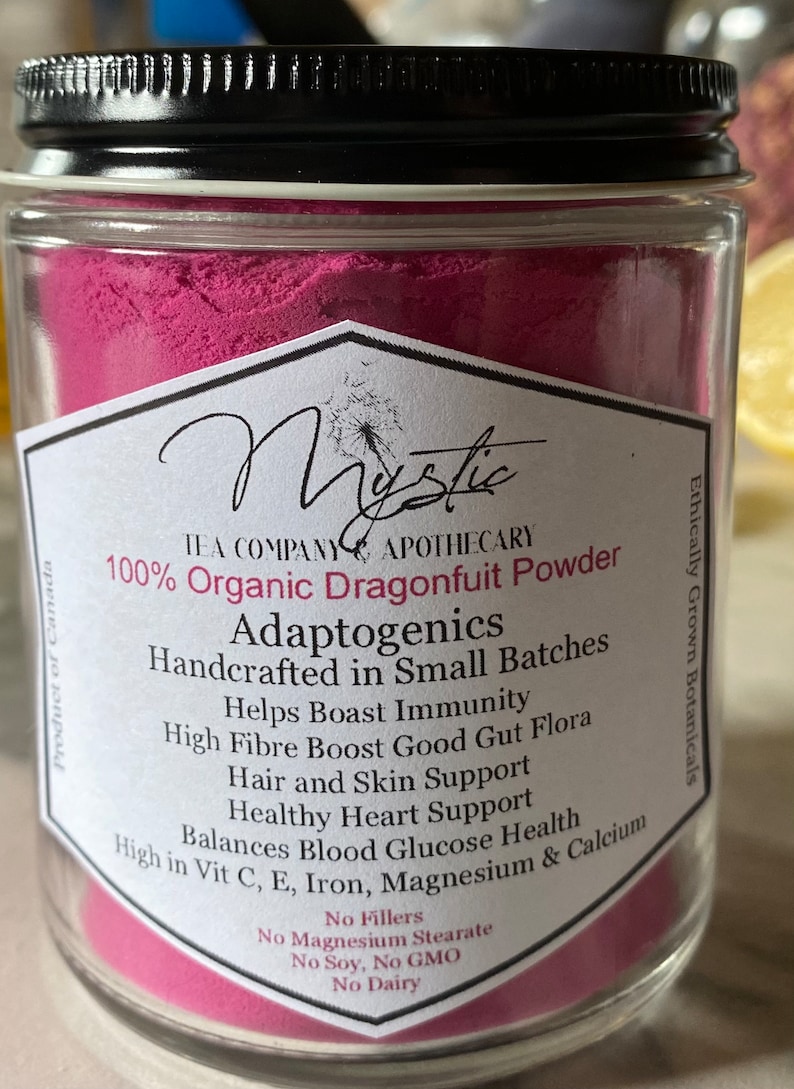 Pink Dragonfruit Powder: Adaptogenic Moon Milk Tea, Vegan Superfood - Etsy