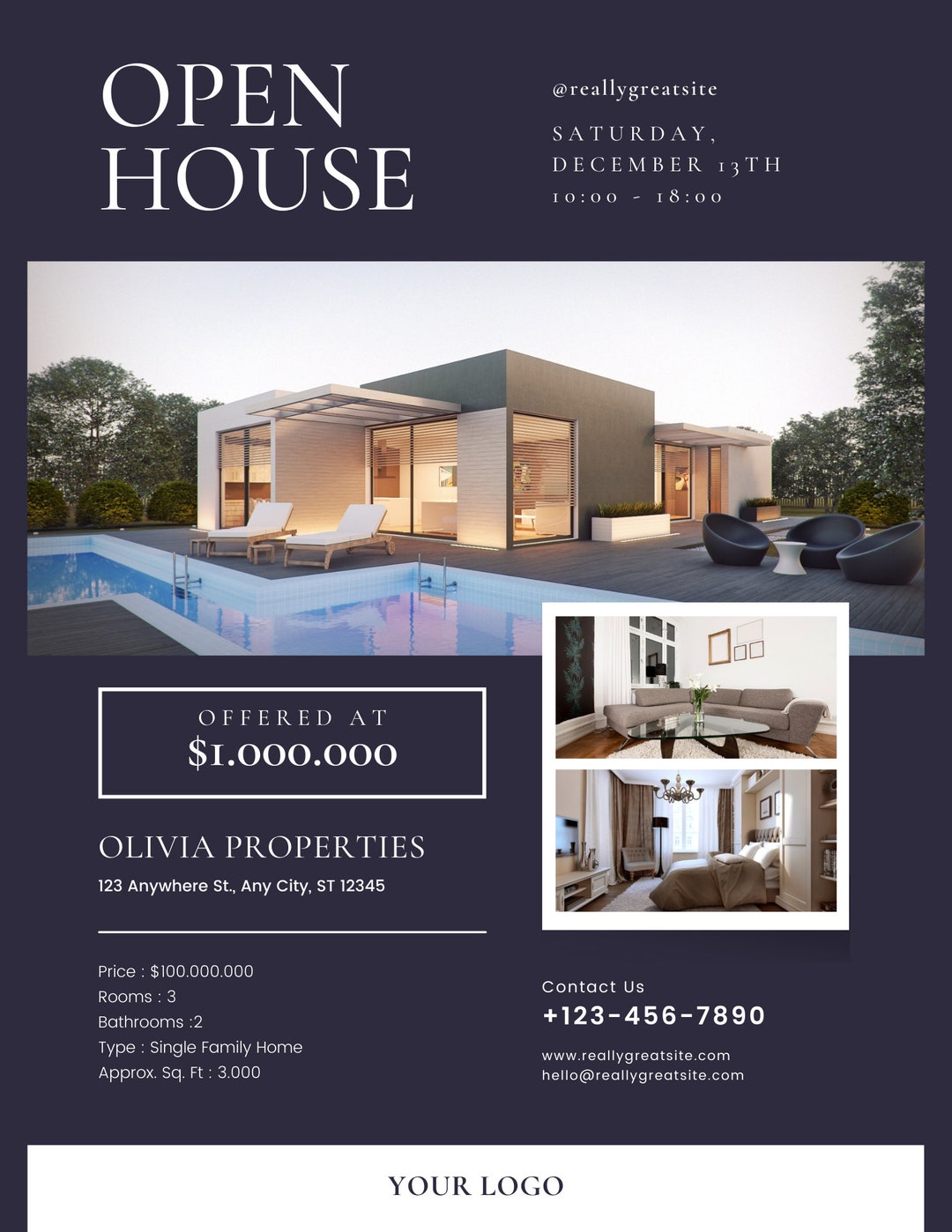 Template Open House Invitation Home Information - Etsy