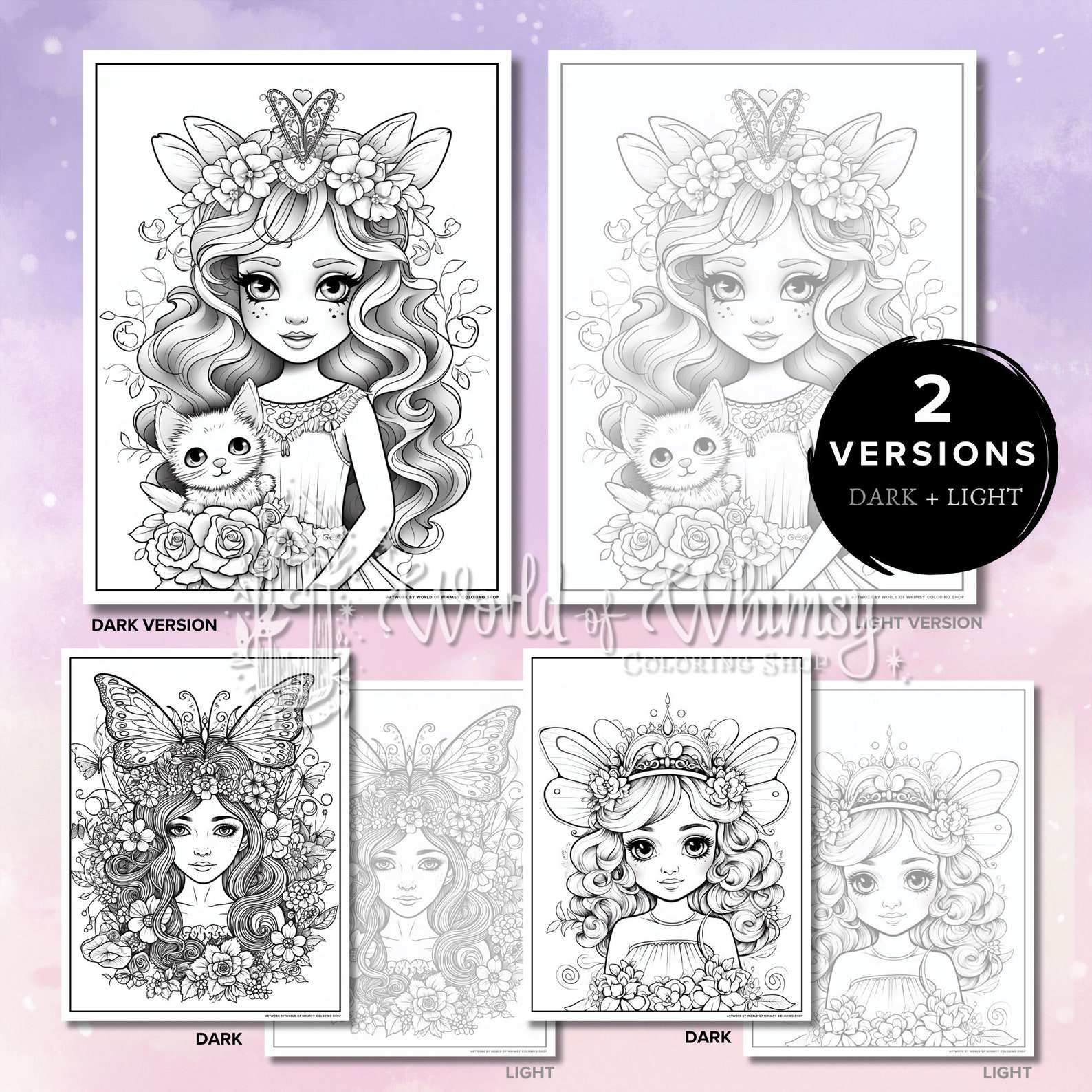 24 Garden Fairies Coloring Pages for Adults Kids Flowers, Butterflies ...