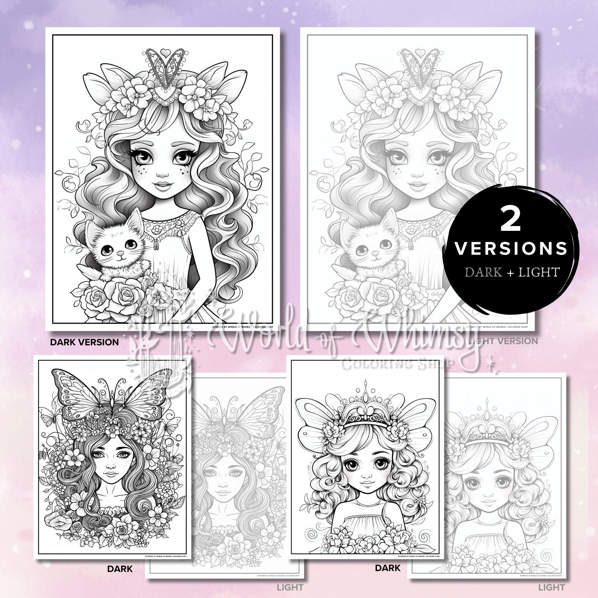 24 Garden Fairies Coloring Pages for Adults Kids Flowers, Butterflies ...