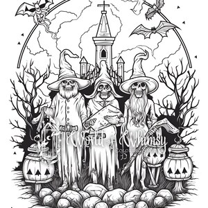 25 Halloween Gnomes Coloring Pages for Adults, Spooky Halloween ...