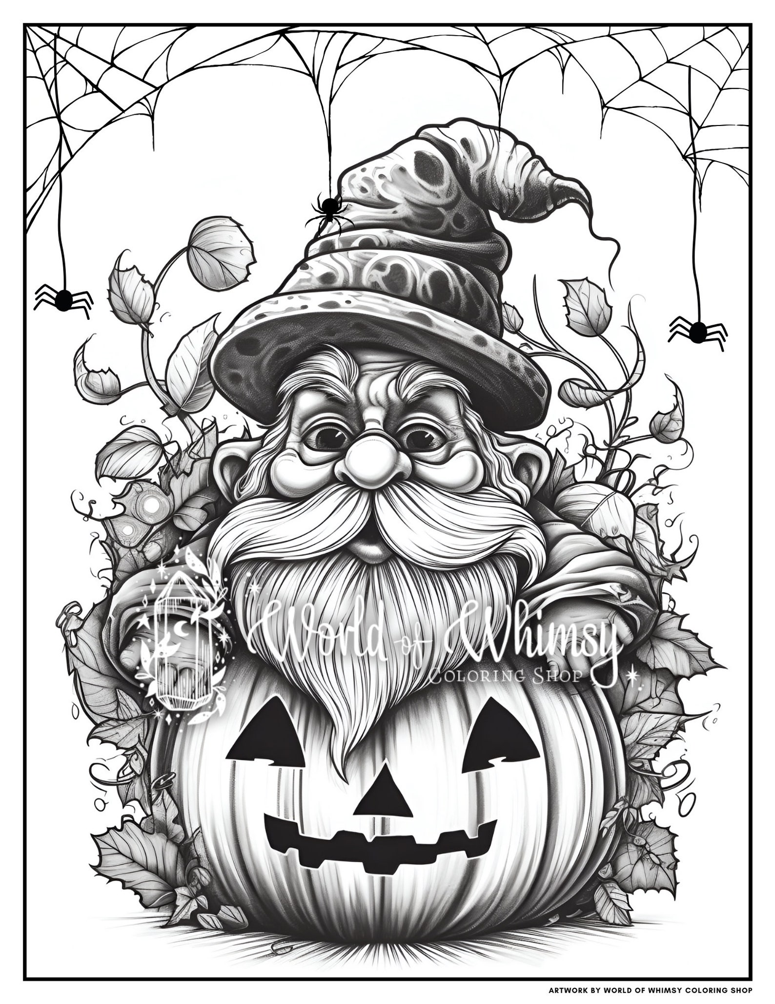 25 Halloween Gnomes Coloring Pages for Adults Creepy Gnome - Etsy