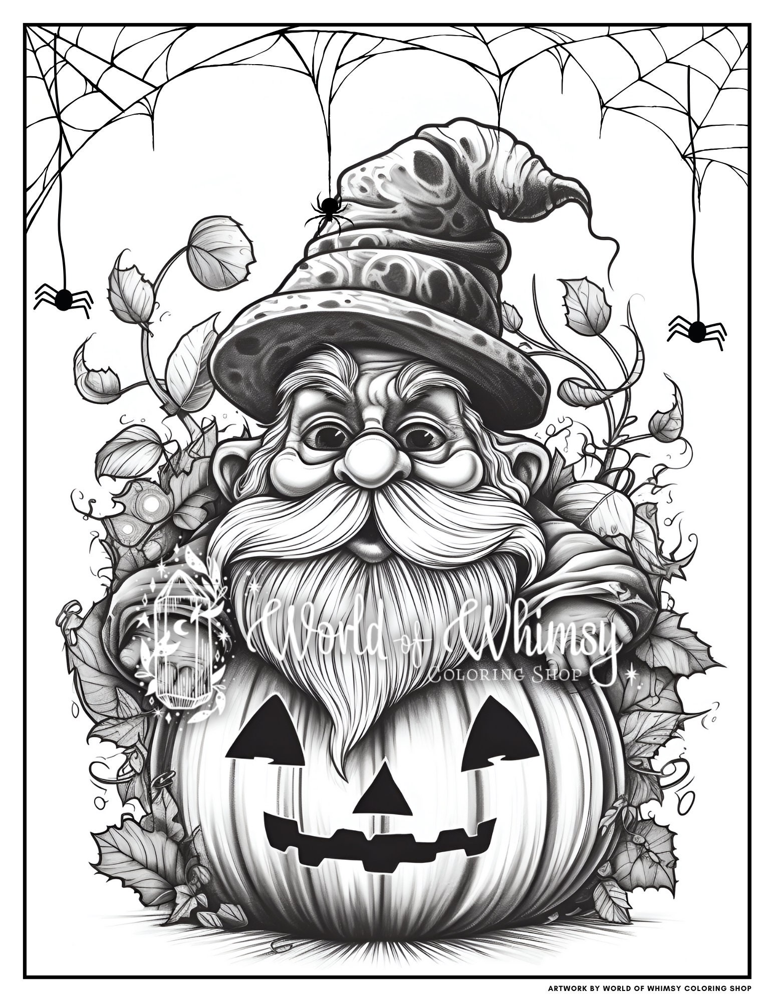 25 Halloween Gnomes Coloring Pages for Adults Creepy Gnome - Etsy