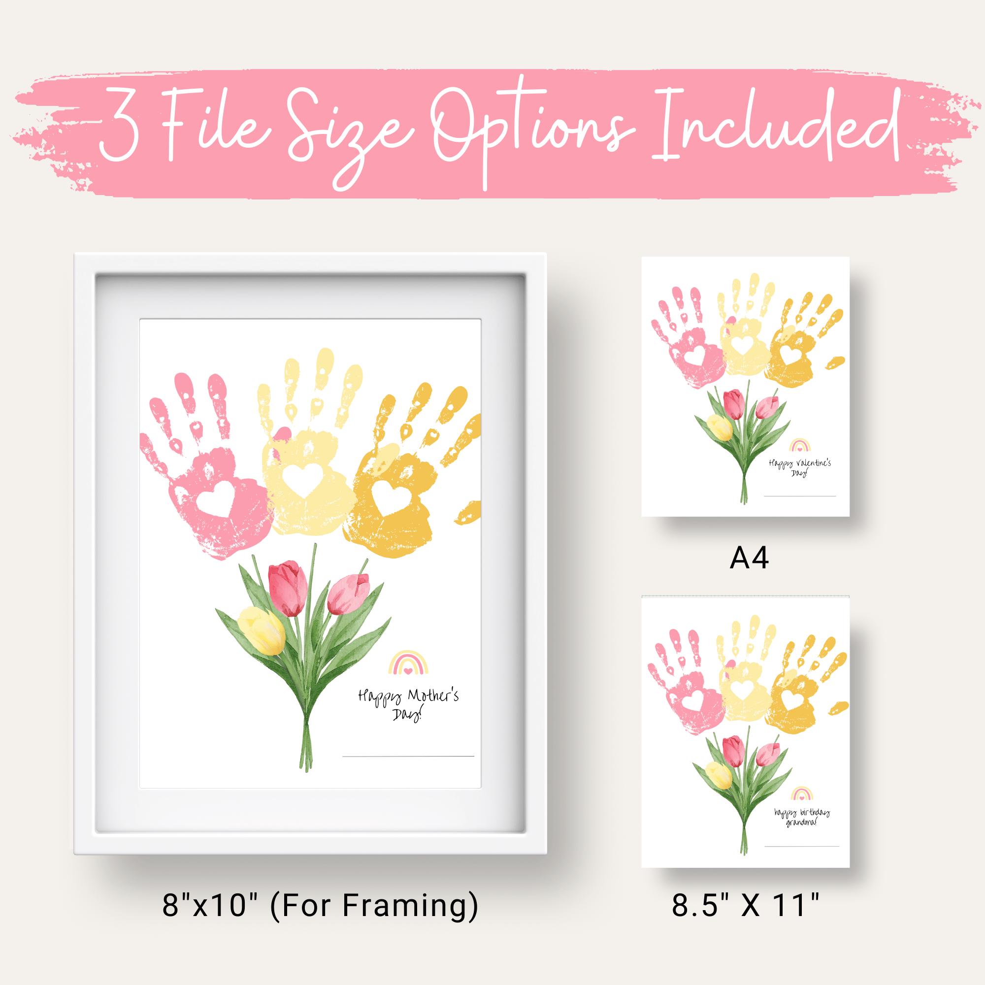 Handprint Spring Flower Bouquet Art Printable Craft | Personalized ...