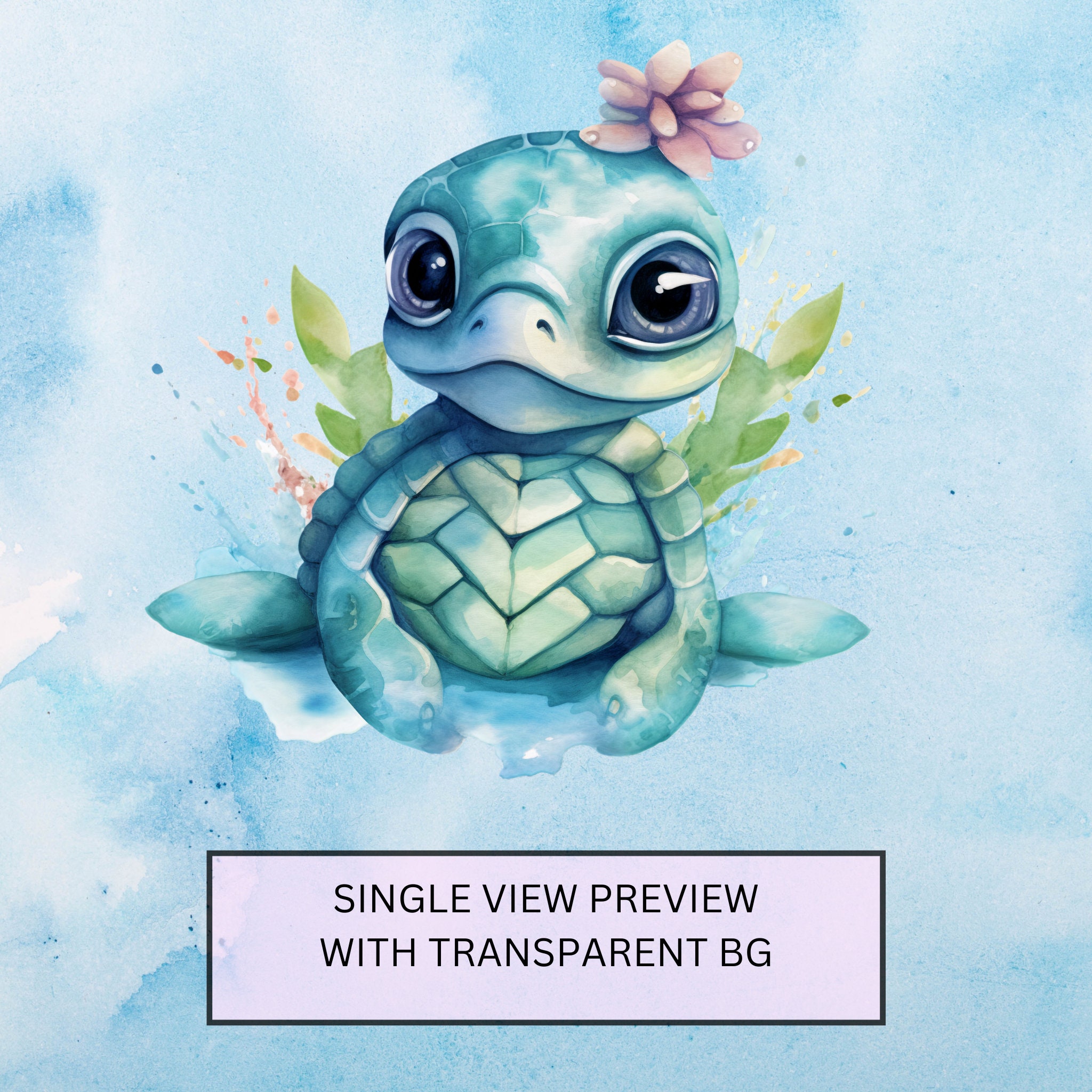 Watercolor Cute Baby Sea Animals Clipart Bundle Mega Pack, Private and ...