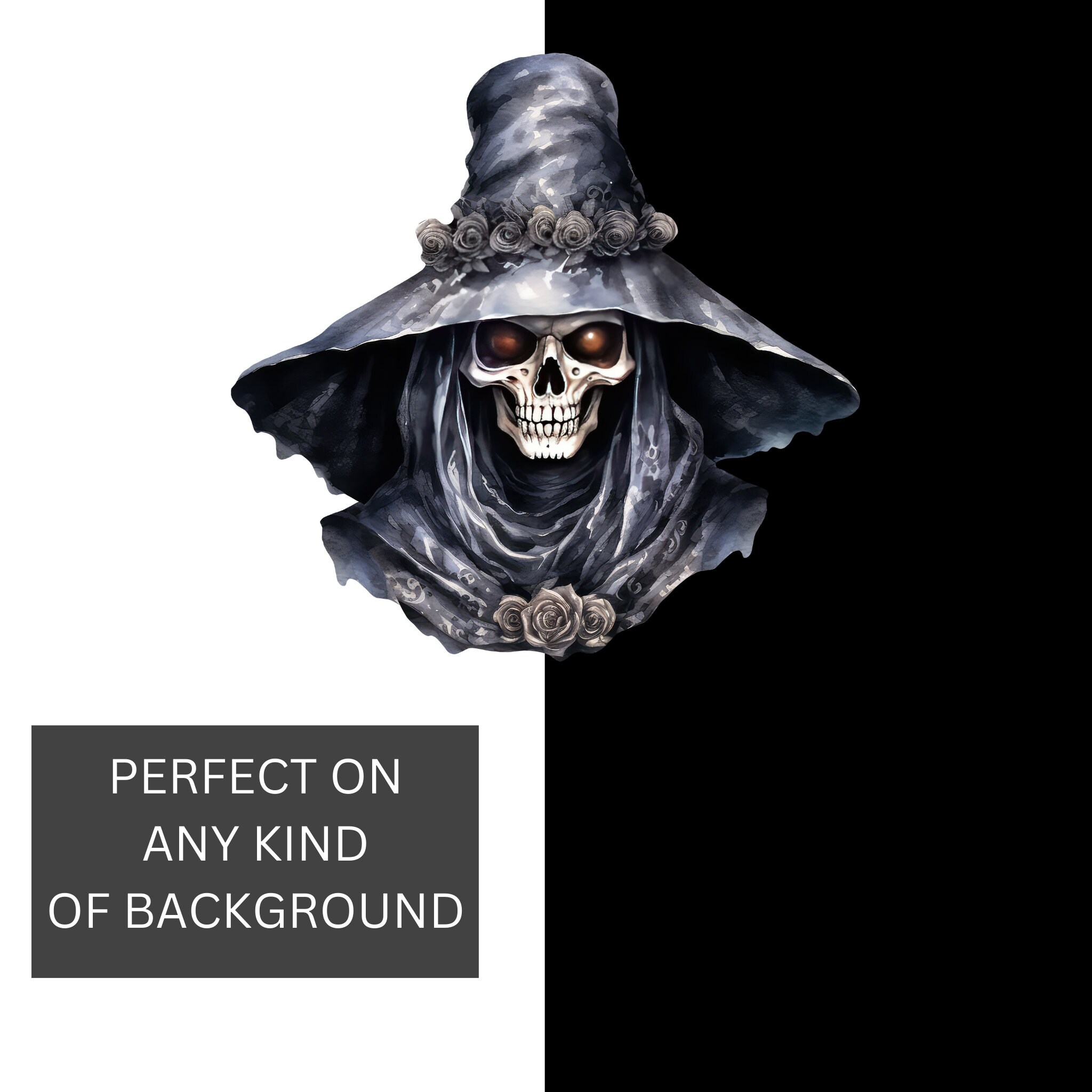 Gothic Skulls Gothic Clipart Dark Skulls Watercolor Gothic - Etsy