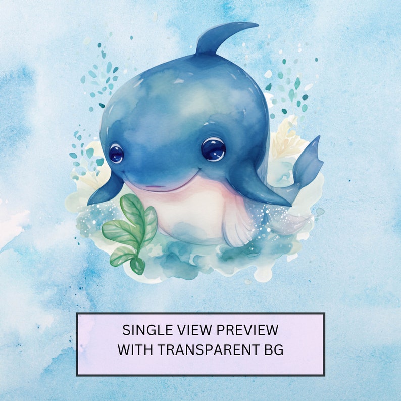 Watercolor Cute Baby Sea Animals Clipart Bundle Mega Pack - Etsy