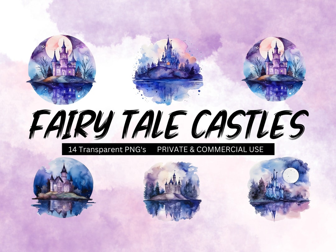 Fairy Tale Castle, Clipart, Blue and Purple Colors, Transparent Pngs ...