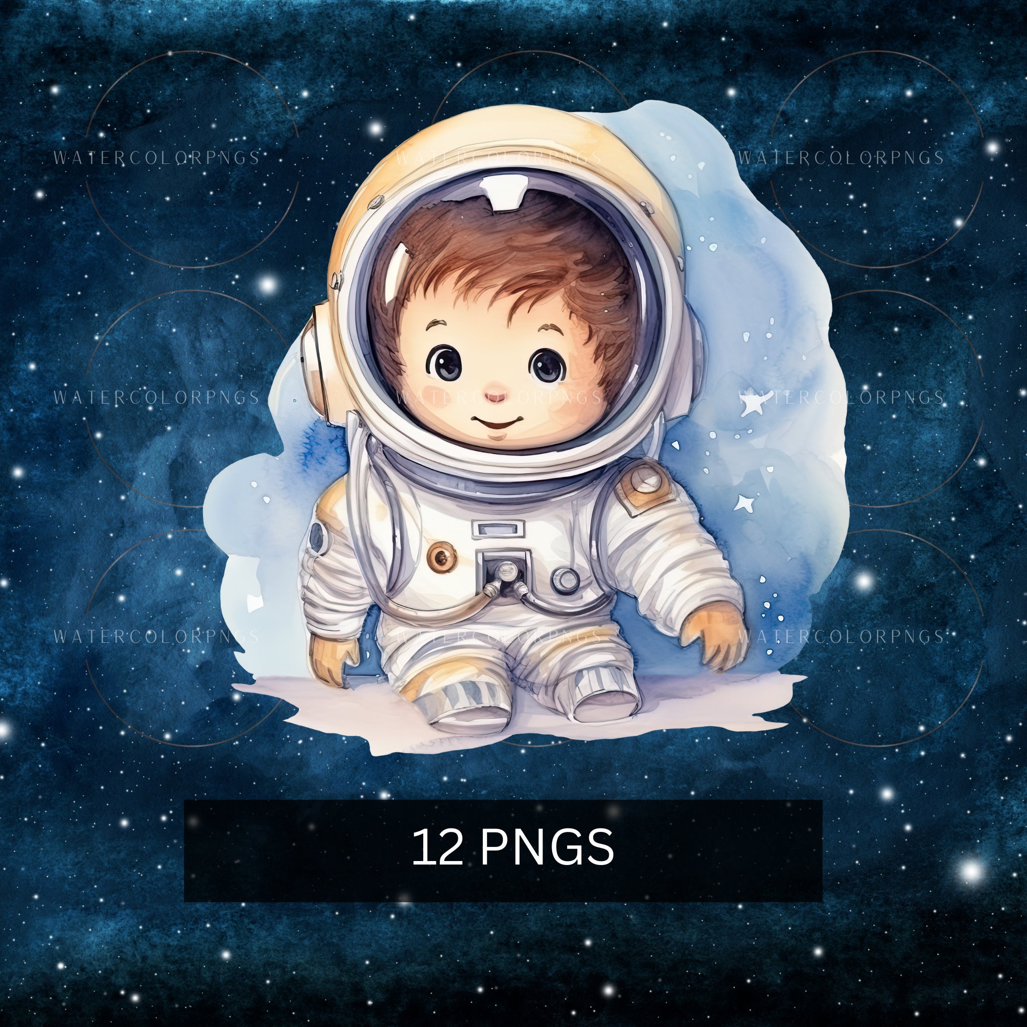 Cute Astronaut Clipart, Baby Astronaut, Nursery Decor, Space Clipart ...