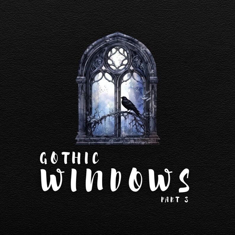 Dark Gothic Windows, Gothic Clipart, Gift for Gothic, Clipart Bundle ...