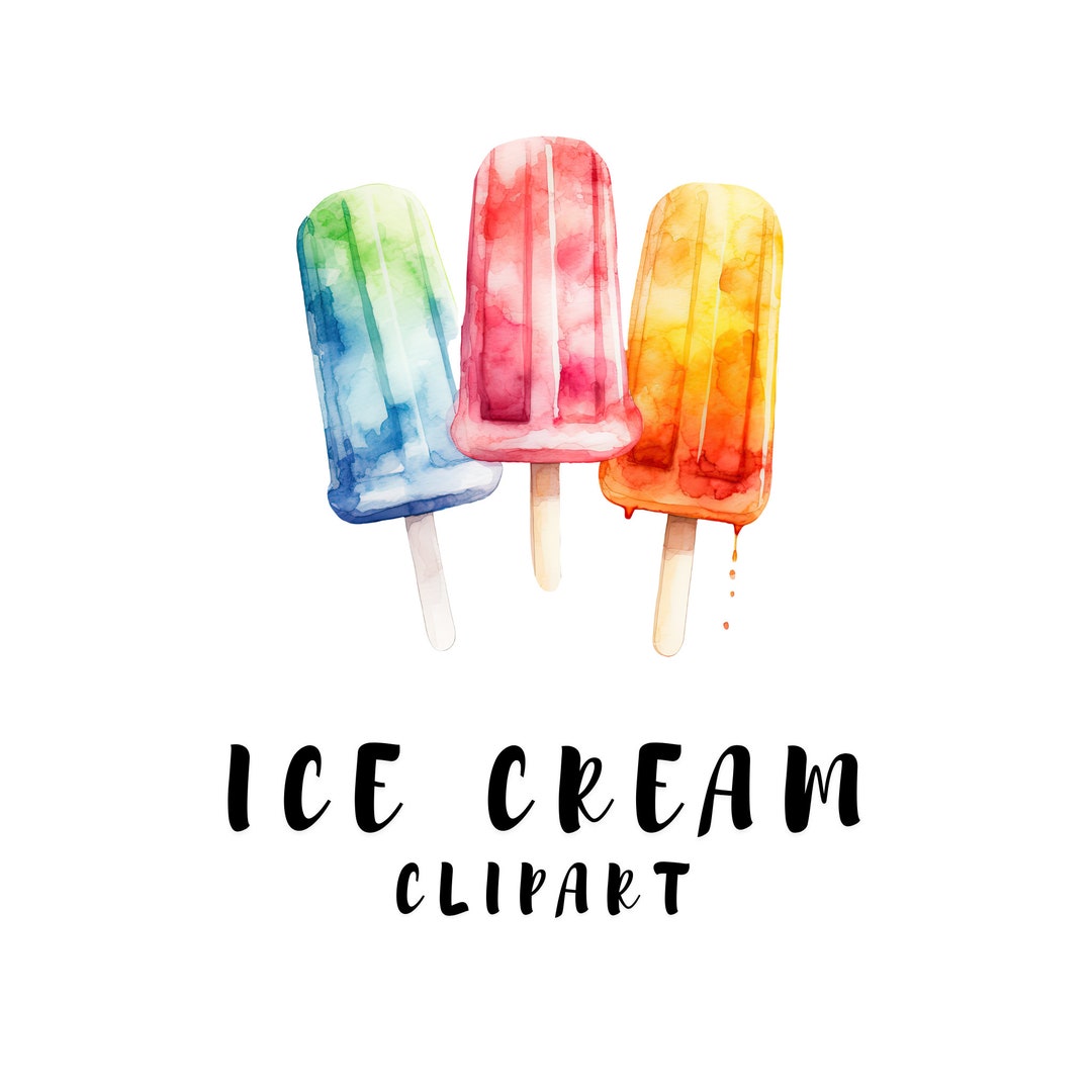 Ice Cream Clipart, Watercolor Ice Cream, Cute Ice Cream, Cone Ice Cream ...