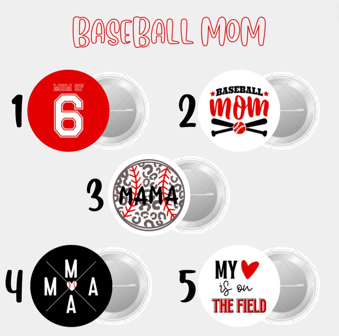 Baseball Mom Buttons - Etsy