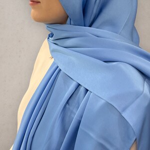 Satin Silk Hijab Sky Blue - Etsy