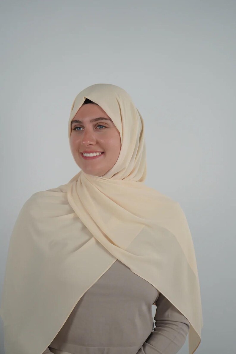 Signature Chiffon Hijab - Beige - Etsy