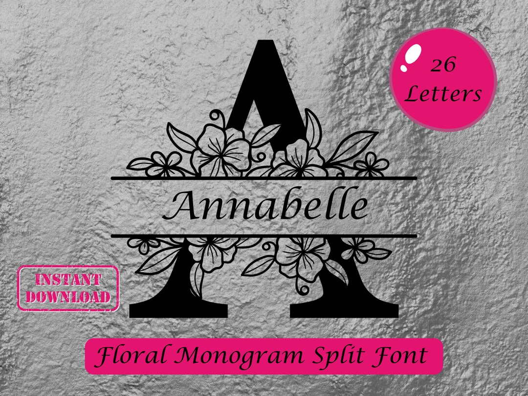 Split Monogram Alphabet SVG, DXF, PNG, Split Monogram Frame Alphabet ...