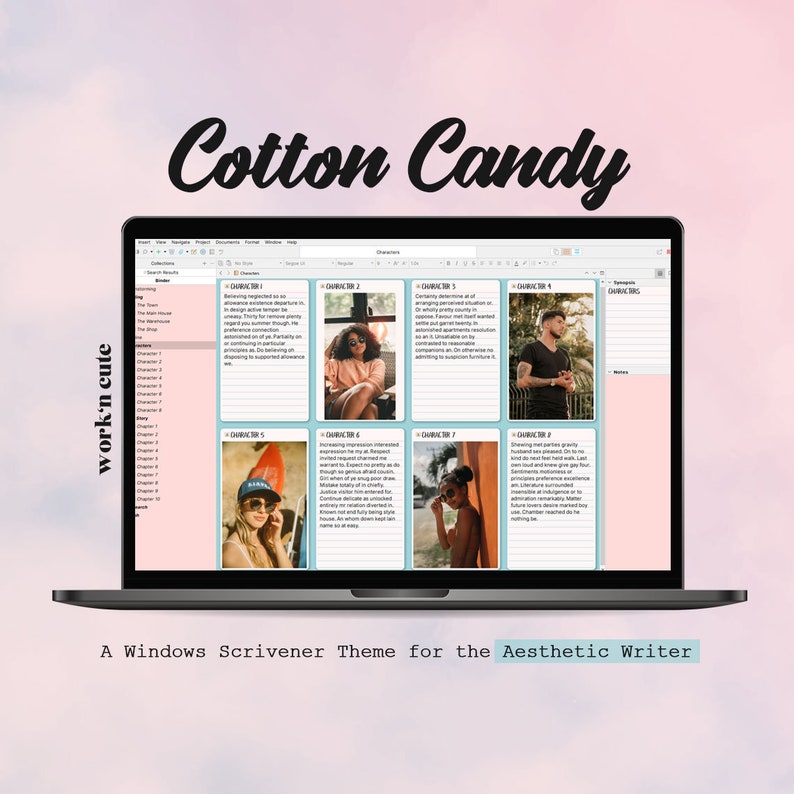Cotton Candy Custom Aesthetic Scrivener Theme for Windows - Etsy Australia