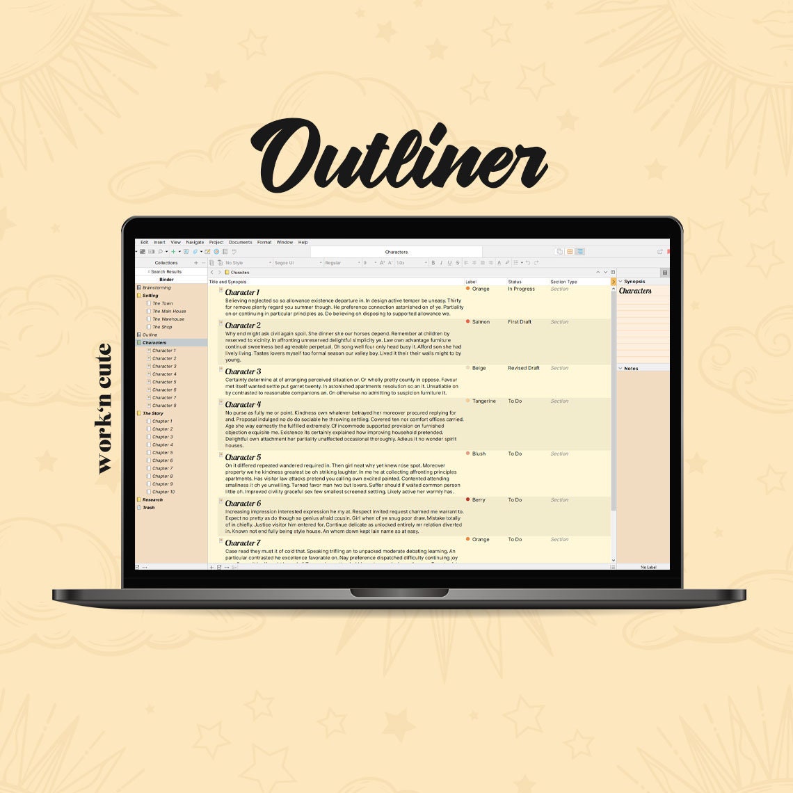 Mornin' Beautiful Custom Aesthetic Scrivener Theme for Windows Work 'N ...