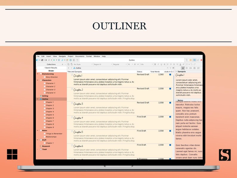 Scrivener Aesthetic Theme for Windows Peach Paradise Summer Colors - Etsy