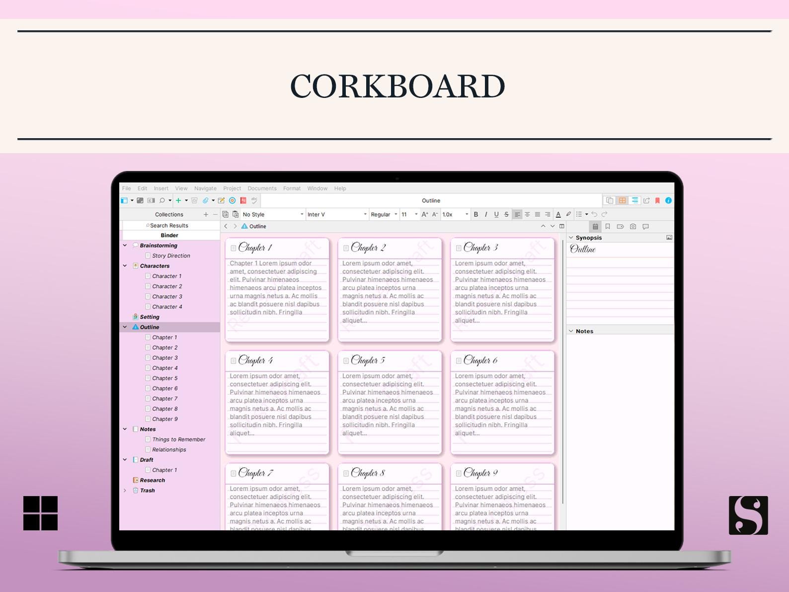 Scrivener Aesthetic Theme for Windows | Pretty Girl | Feminine Colors ...
