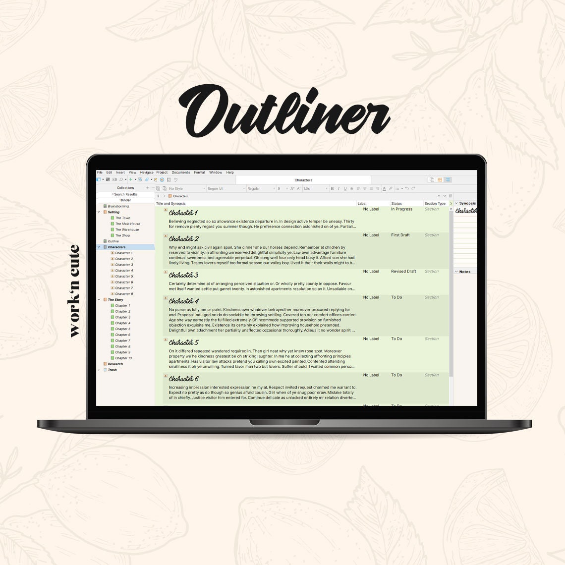 Lime & Cream Custom Aesthetic Scrivener Theme for Windows - Etsy