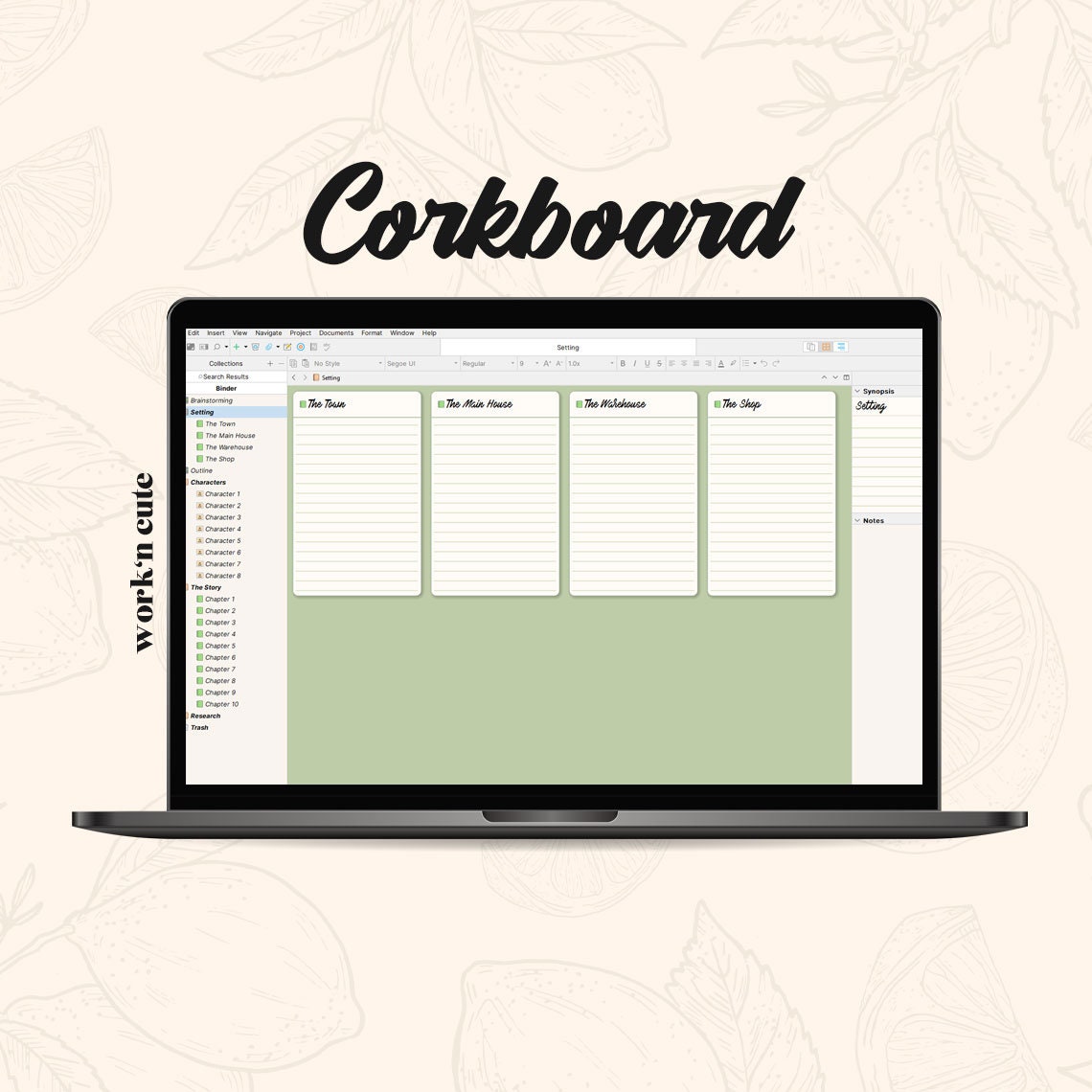 Lime & Cream Custom Aesthetic Scrivener Theme for Windows - Etsy