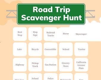 Road Trip Scavenger Hunt Printable - Etsy
