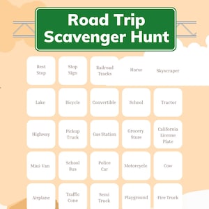 Road Trip Scavenger Hunt Printable - Etsy