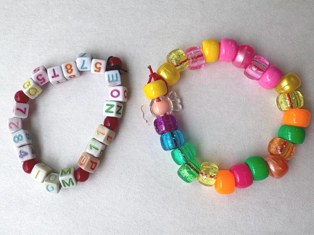 Letters, Numbers and Rainbow Bracelets (2) - Etsy