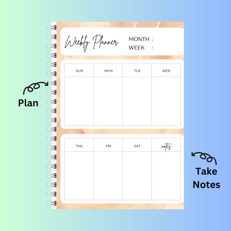 Elegant Weekly Planner - Etsy
