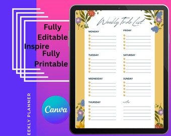 Daily and Weekly Printable To-do List - Etsy