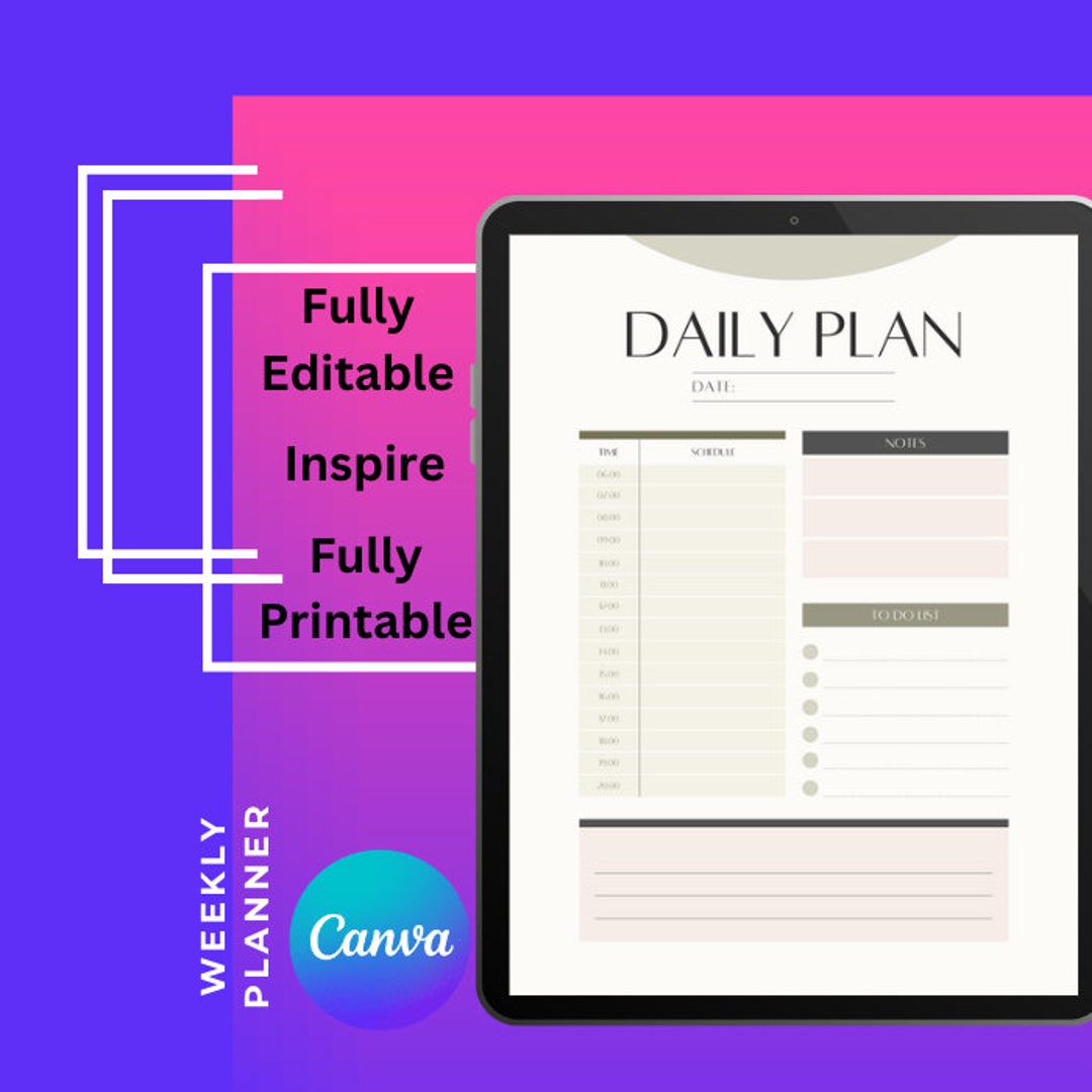 Grey Daily Planner - Etsy